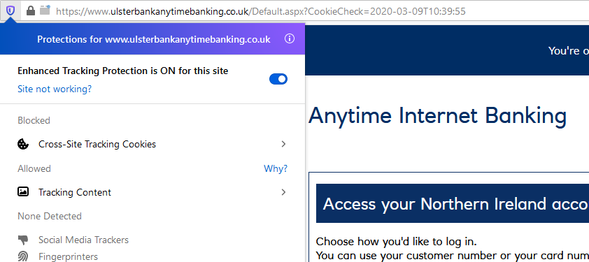 Understanding Enhanced Tracking Protection in Firefox | Ulster Bank ...