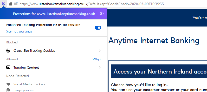 Understanding Enhanced Tracking Protection in Firefox | Ulster Bank ...
